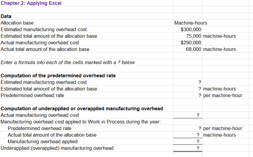 Solved Chapter 2: Applying Excel \begin{tabular}{lc|} \hline | Chegg.com Solved Chapter 2: Applying Excel \begin{tabular}{lc|} \hline | Chegg.com