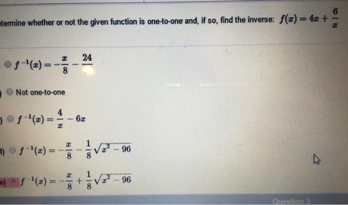 Solved Determine whether or not the given function is | Chegg.com