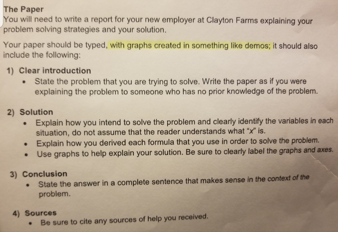 The Paper You will need to write a report for your | Chegg.com