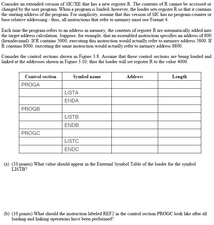 Consider an extended version of SIC/XE that has a new | Chegg.com