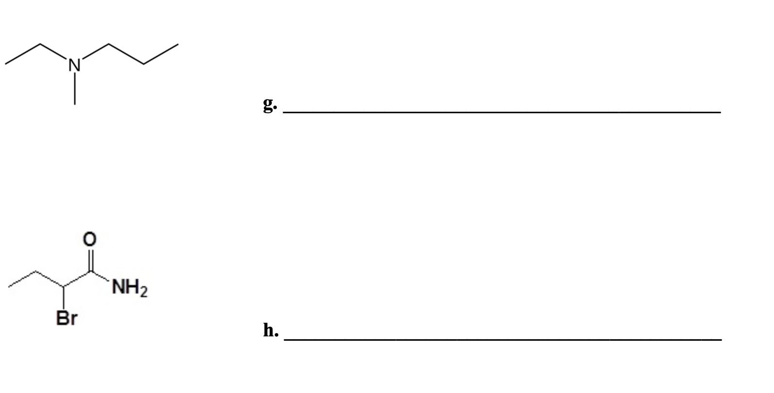 Solved 'N g. NH2 Br h. | Chegg.com