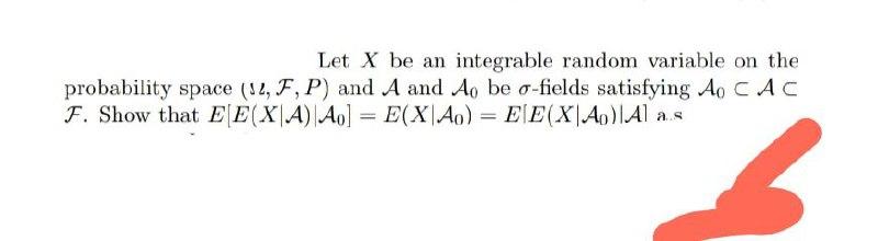 Solved Let X be an integrable random variable on the | Chegg.com