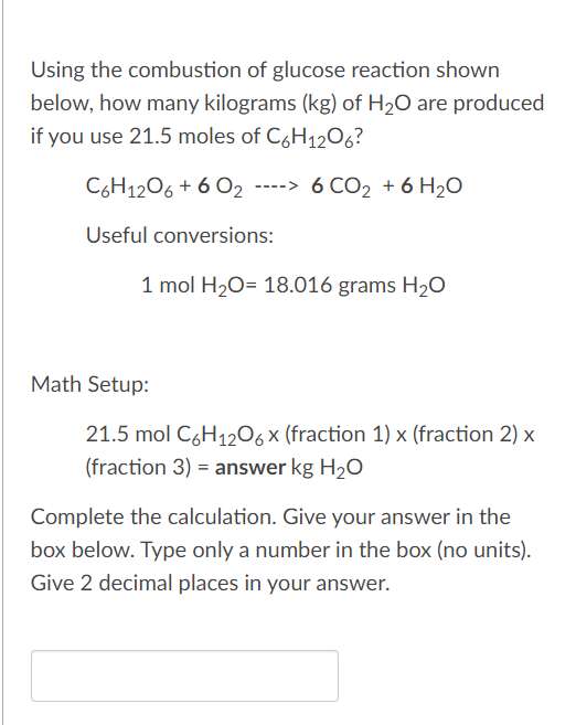 Solved Using the combustion of glucose reaction shown below, | Chegg.com