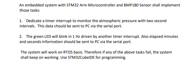 Solved An embedded system with STM32 Arm Microcontroller and | Chegg.com