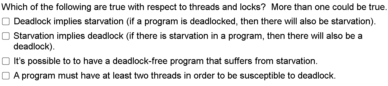 Solved Which of the following are true with respect to | Chegg.com