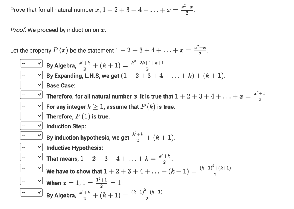 Solved Prove that for all natural number x, 1+2+3+4+...+2= | Chegg.com