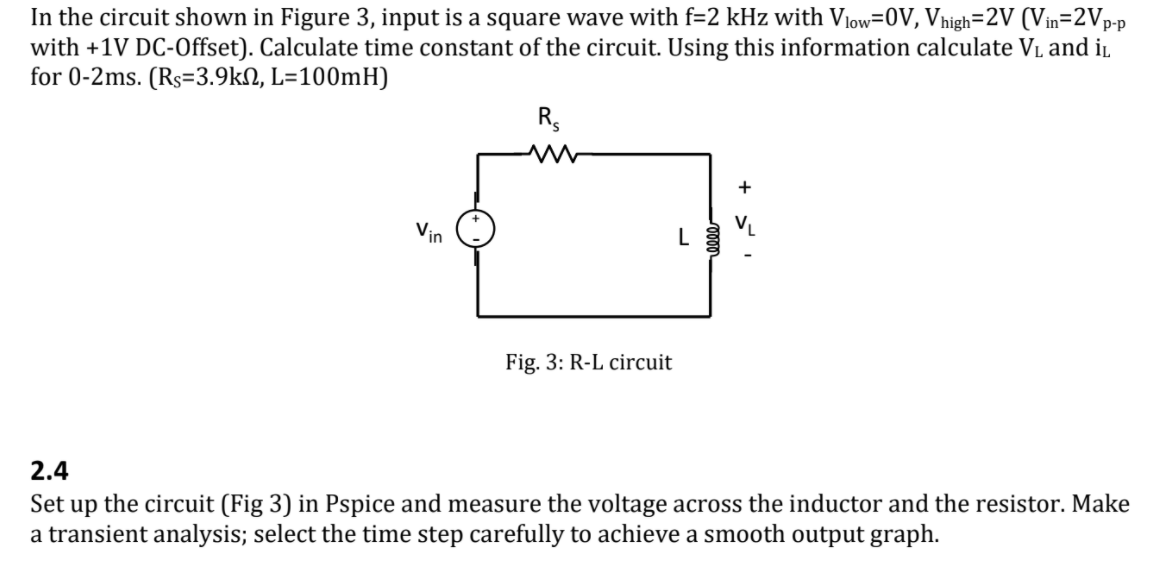Solved In the circuit shown in Figure 3, input is a square | Chegg.com