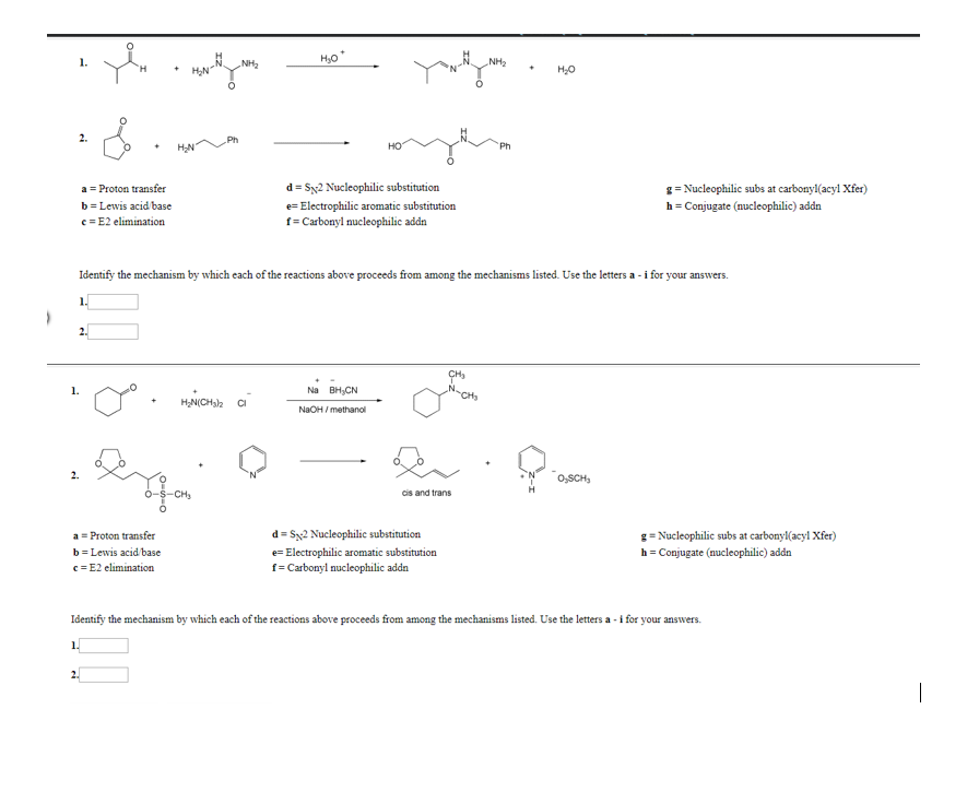 Solved Identify the mechanism by which each of the reactions | Chegg.com