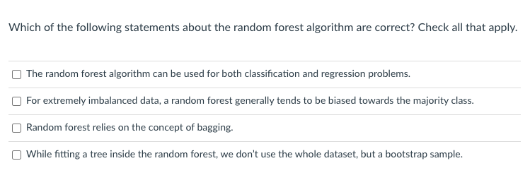 Solved Which of the following statements about the random | Chegg.com