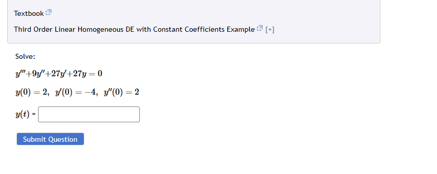 Solved Third Order Linear Homogeneous De With Constant