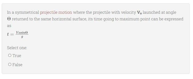 Solved In a symmetrical projectile motion where the | Chegg.com