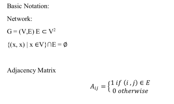 Solved Basic Notation: Network: Adjacency Matrix 1 if | Chegg.com