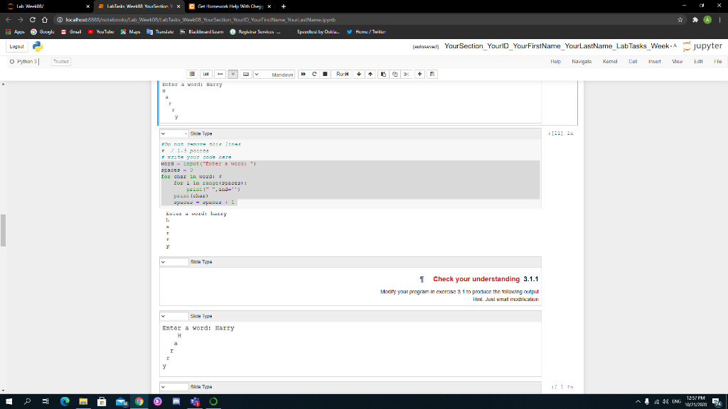 Solved Write a program that reads a word and prints each | Chegg.com