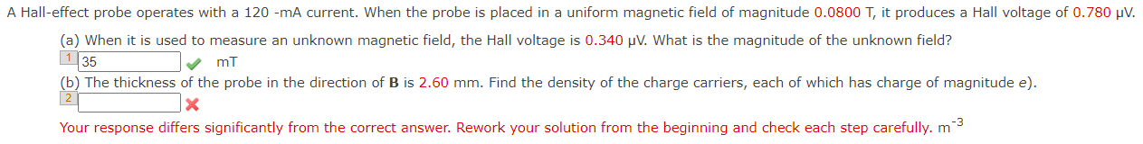 Solved A Hall Effect Probe Operates With A 120−ma Current 7596