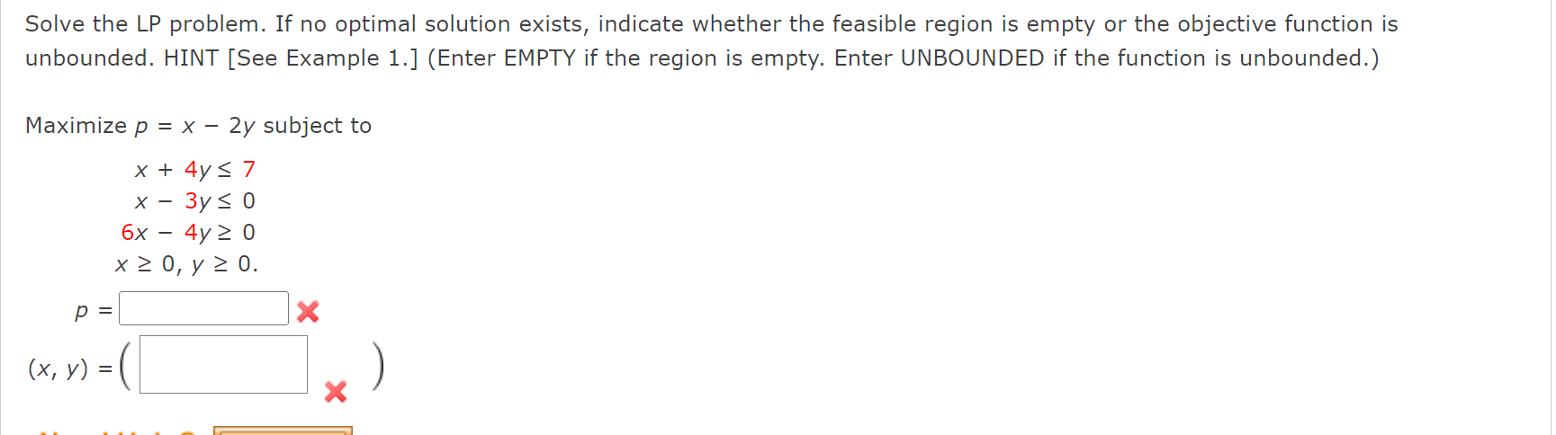 Solved Solve the LP problem. If no optimal solution exists, | Chegg.com