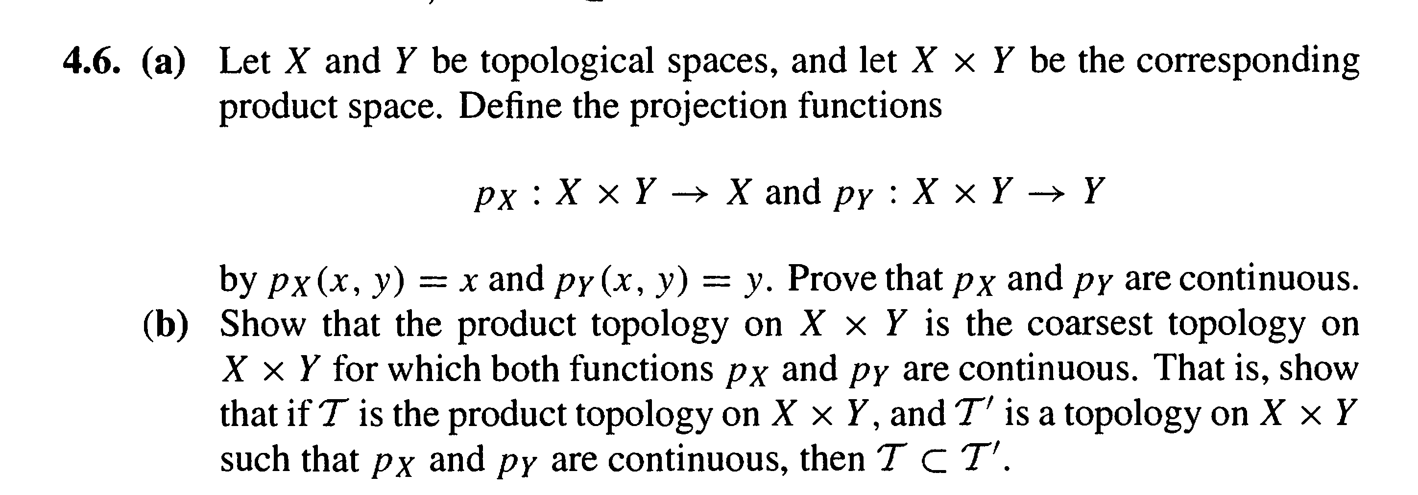 Solved 4 6 A Let X And Y Be Topological Spaces And Let X