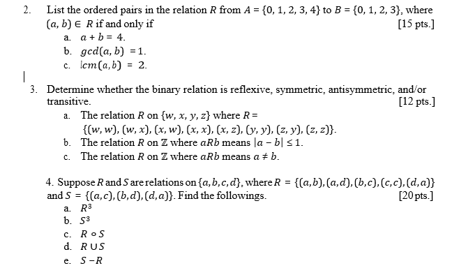 Solved List the ordered pairs in the relation R from | Chegg.com