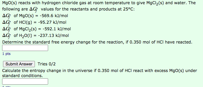 Solved Mgo(s) reacts with hydrogen chloride gas at room | Chegg.com