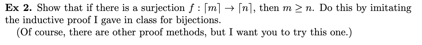 Solved Ex 2 Show That If There Is A Surjection F ⌈m⌉→⌈n⌉