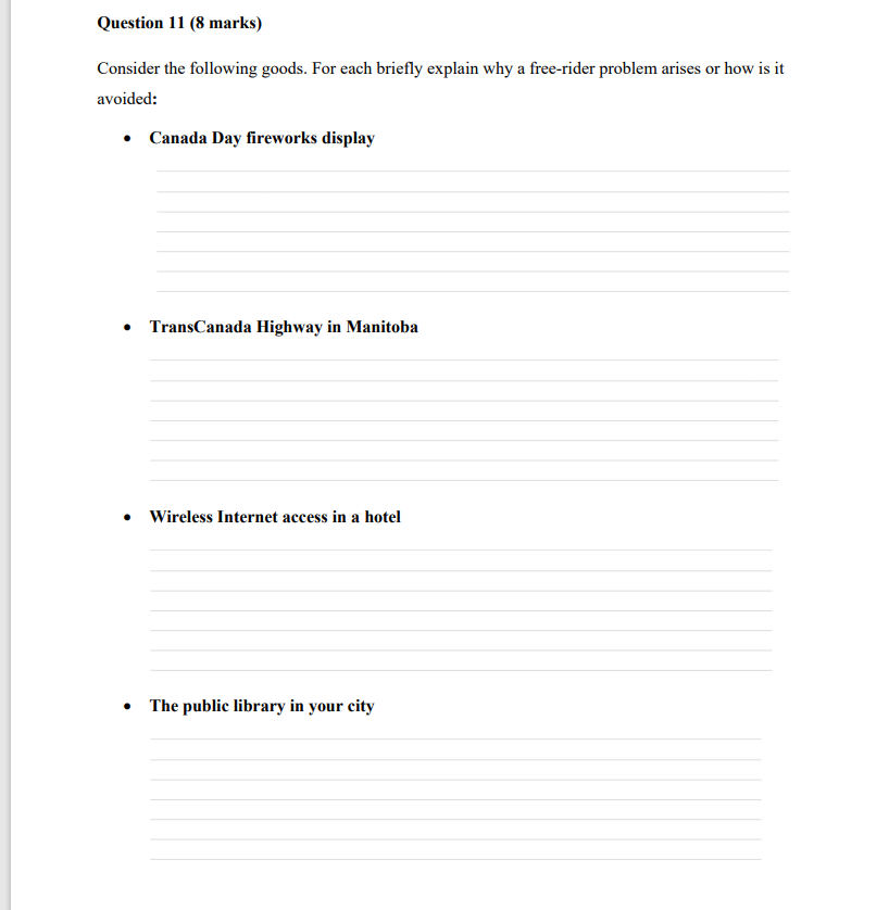 Solved Consider the following goods. For each briefly | Chegg.com