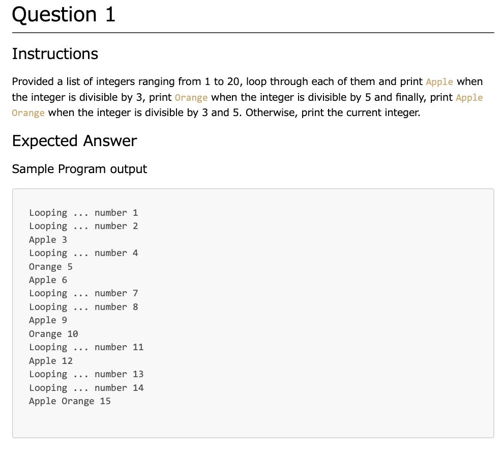 Solved Instructions Provided a list of integers ranging from | Chegg.com