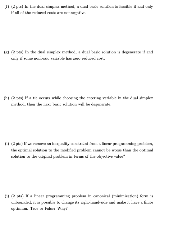 Solved (40 points) For each of the questions below, prvoide | Chegg.com