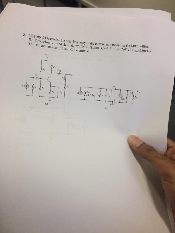 Solved 2. () (10pts) Determine the 3dB frequency of the | Chegg.com