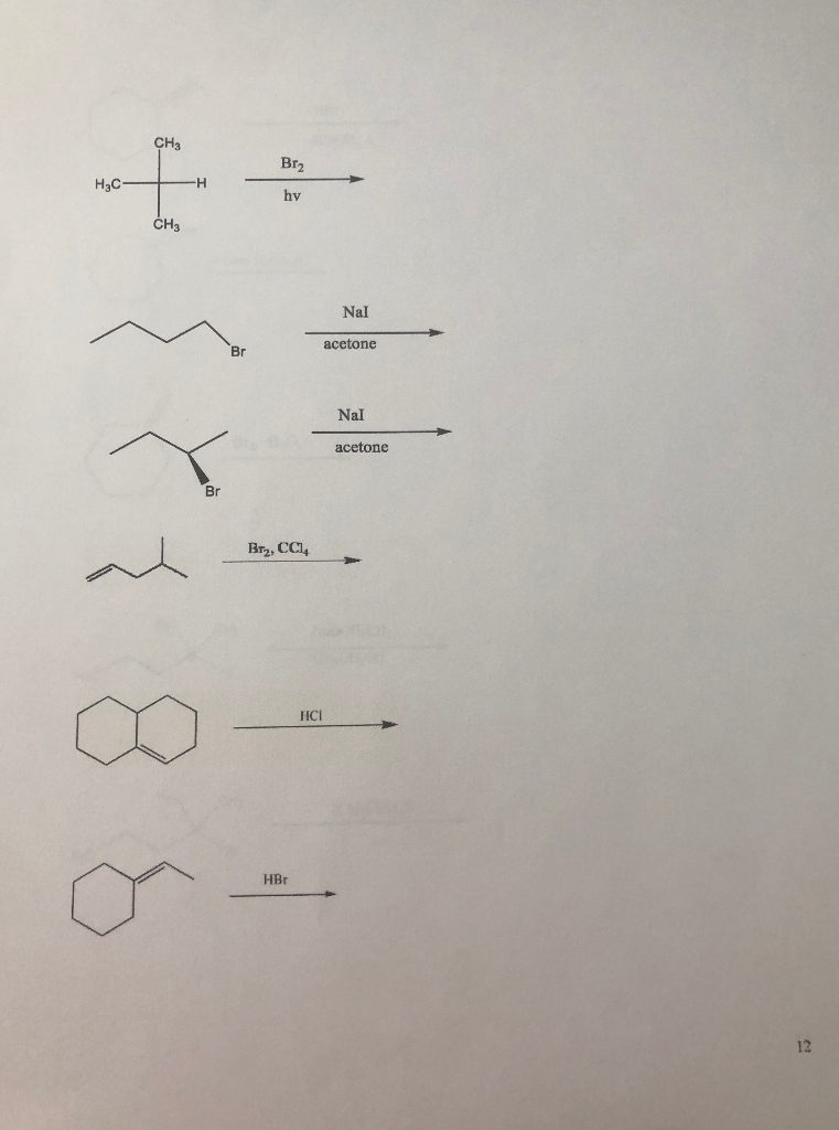 Solved Che Bry Hgc H Hy Che 2} Nal Br Acetone Nal Acetone