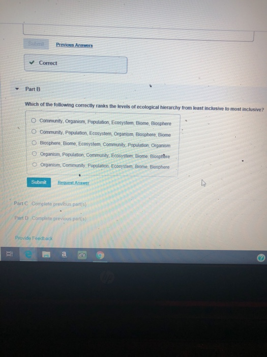 Solved Correct Part B Which of the following correctly ranks | Chegg.com