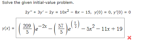 Solved Solve the given initial-value problem. | Chegg.com