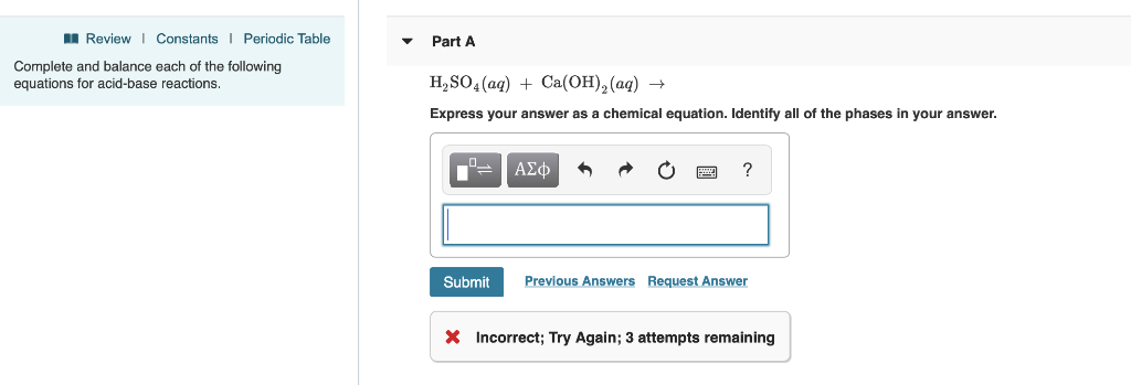 Solved Review Constants Periodic Table Part A Complete and | Chegg.com