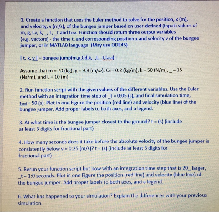 Solved Bungee jumping involves two separate modes: an | Chegg.com