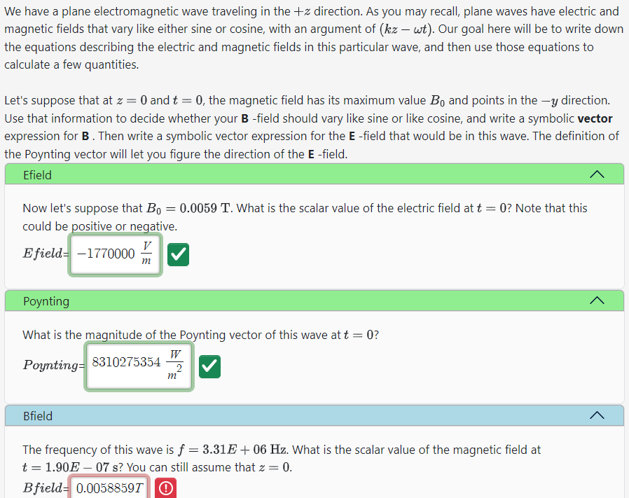 We ﻿have a plane electromagnetic wave traveling in | Chegg.com
