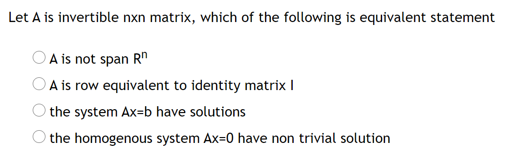 Solved When A is nxn matrix and A=AT, what can we say about | Chegg.com