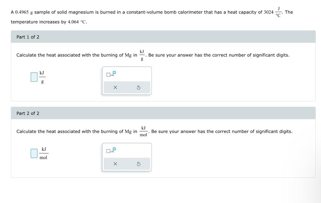 [Solved]: A ( 0.4965 mathrm{~g} ) sample of solid magne