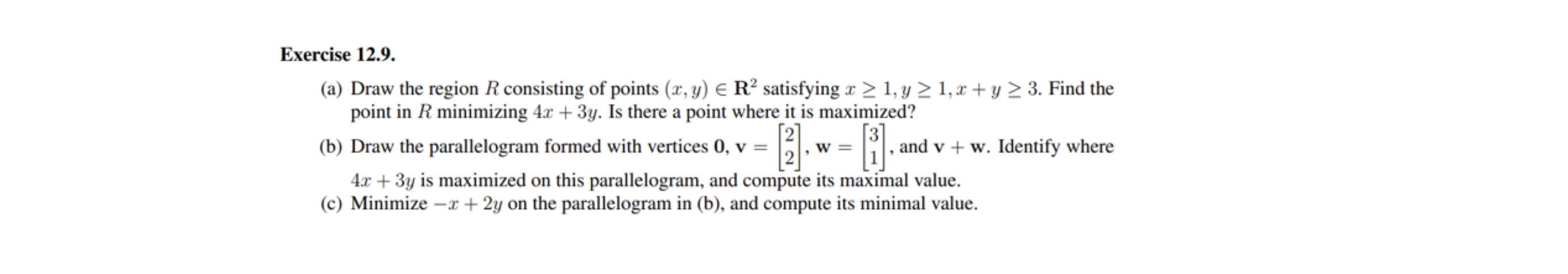 Solved Exercise 12.9. (a) Draw the region R consisting of | Chegg.com