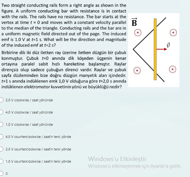Solved Two straight conducting rails form a right angle as | Chegg.com