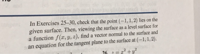 Solved In Exercises 25-30, check that the point (-1,1,2) | Chegg.com