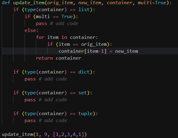Solved Implement update_item Function - orig_item : The | Chegg.com