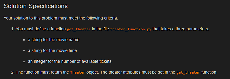 Solution Specifications Your solution to this problem | Chegg.com