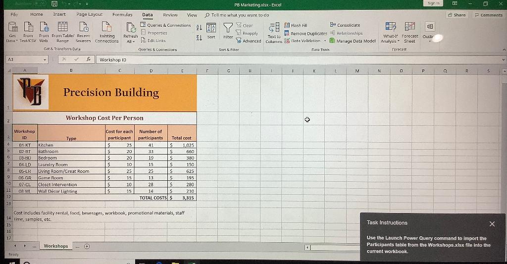 Task Instructions X Use the Launch Power Query | Chegg.com