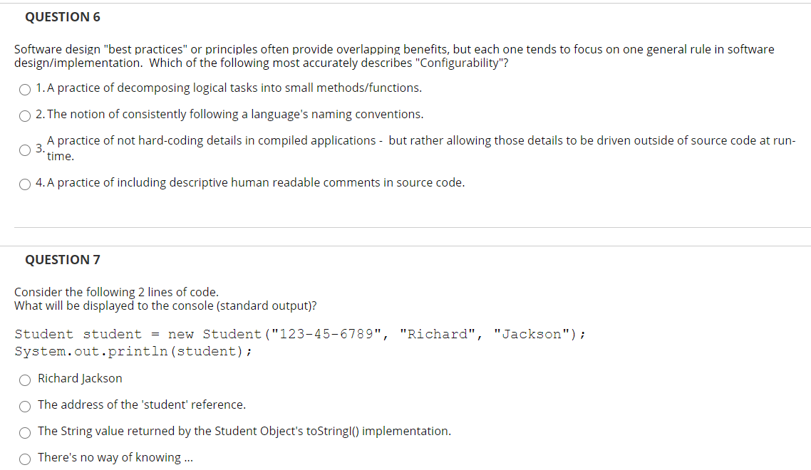 Solved QUESTION 6 Software design "best practices" or | Chegg.com