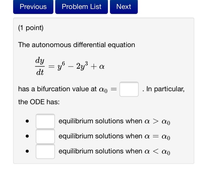 Solved The autonomous differential equation dy/dt = y^6 - | Chegg.com