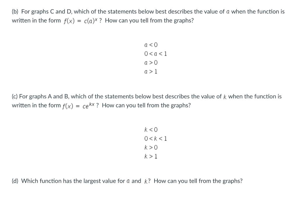 Solved Question Three (8pts) Consider the four exponential | Chegg.com