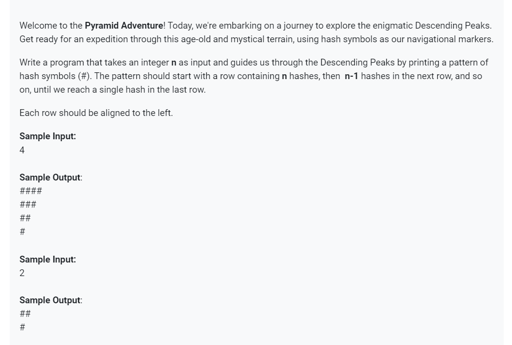 Solved Welcome to the Pyramid Adventure! Today, we're | Chegg.com