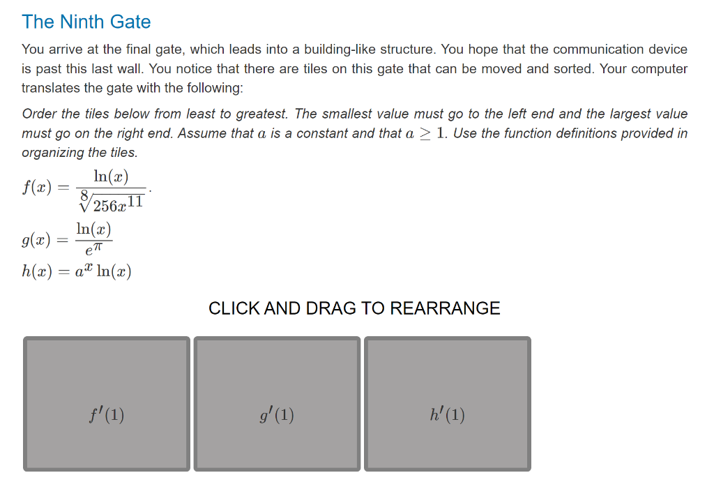 Solved The Ninth Gate You arrive at the final gate, which | Chegg.com