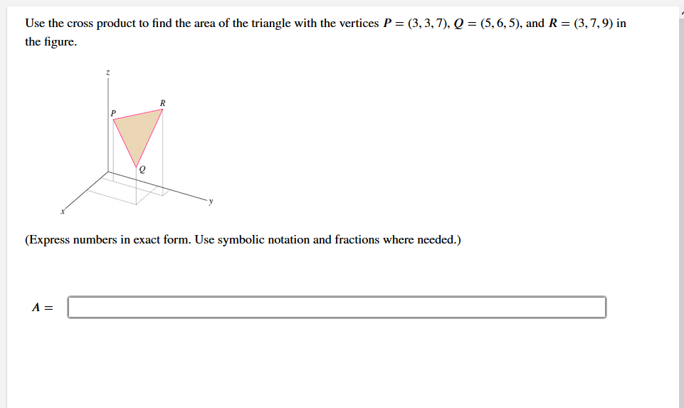 Solved Find the area of the parallelogram determined by v = | Chegg.com