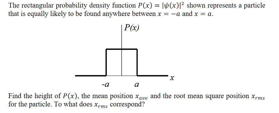 Solved The rectangular probability density function P(x) = | Chegg.com