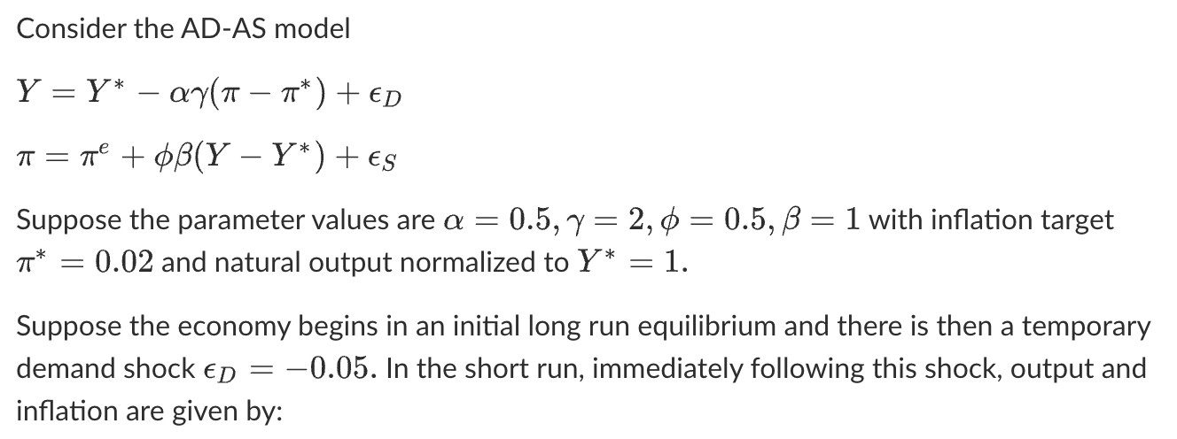 Solved Consider the AD-AS model | Chegg.com