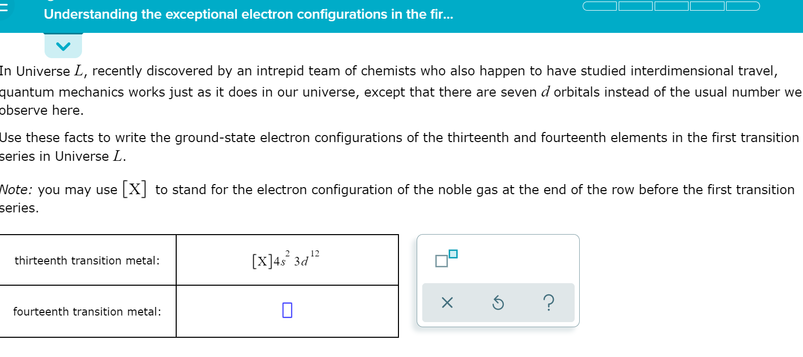 Solved Understanding the exceptional electron configurations | Chegg.com